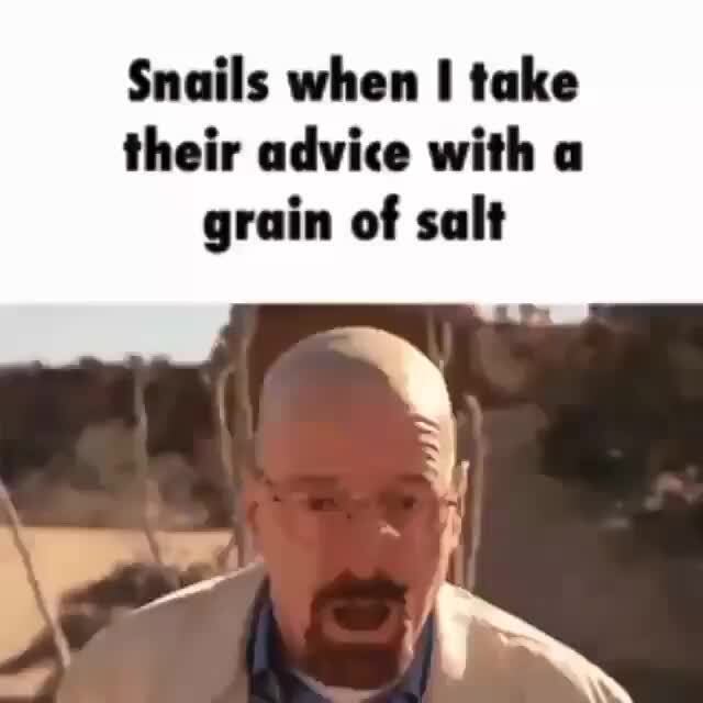 Snails when II take their advice with a grain of salt - iFunny :)