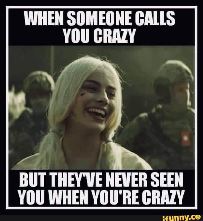 WHEN SOMEONE CALLS YOU CRAZY BUT THEY'VE NEVER SEEN YOU WHEN YOU'RE ...
