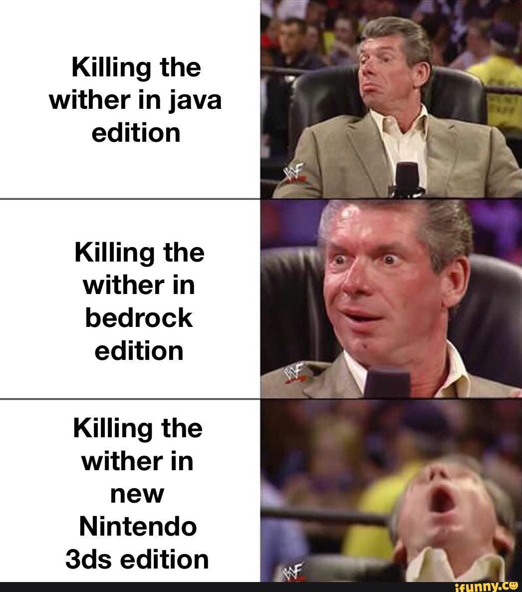 Killing the wither in java edition Killing the wither in bedrock ...