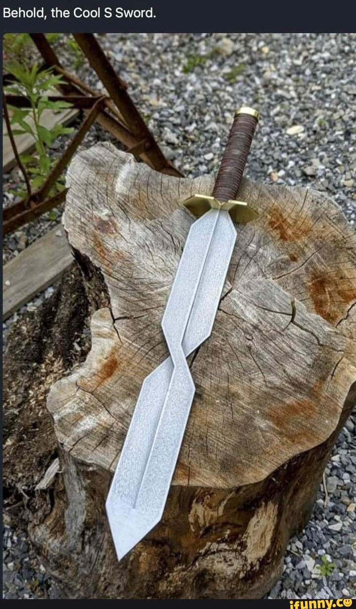 Behold, the Cool S Sword. - iFunny