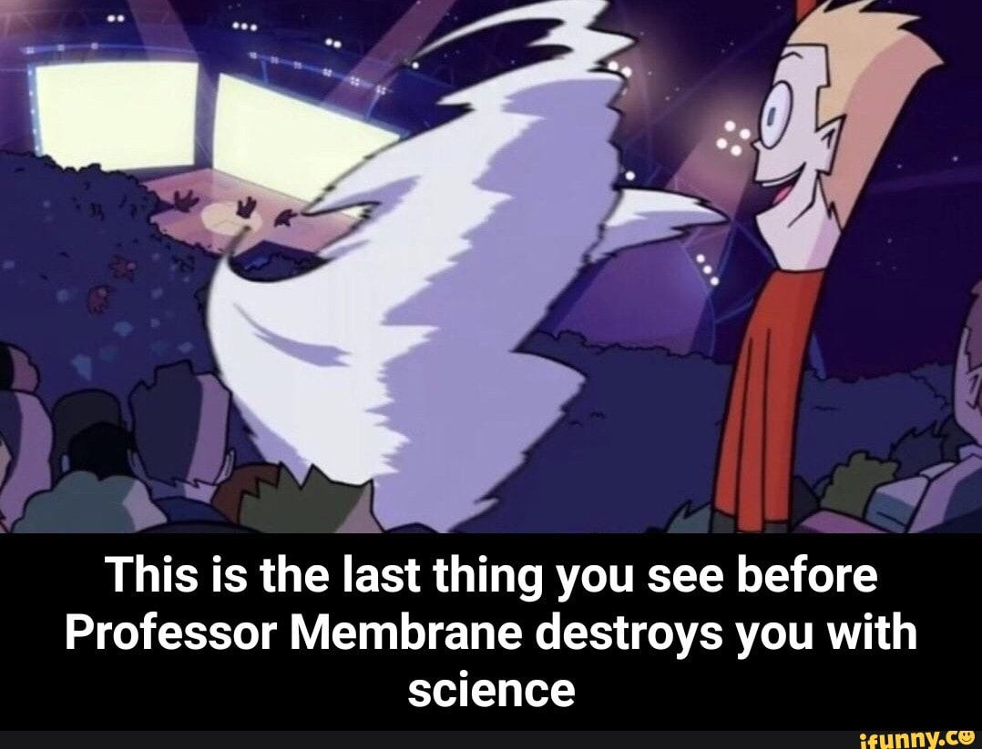 This' IS the last thing you see before Professor Membrane destroys you ...