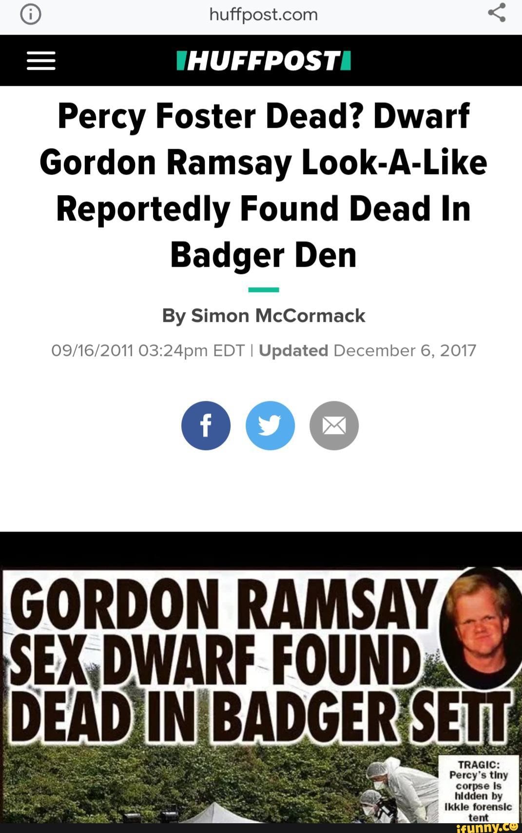 Percy Foster Dead? Dwarf Gordon Ramsay Look-A-Like Reportedly Found ...