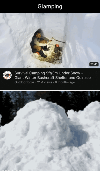 Glamping Survival Camping Under Snow Giant Winter Bushcraft Shelter and ...