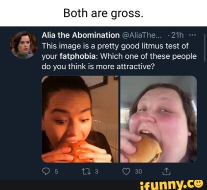 Both are gross. Alia the Abomination @AliaThe... This image is a pretty ...