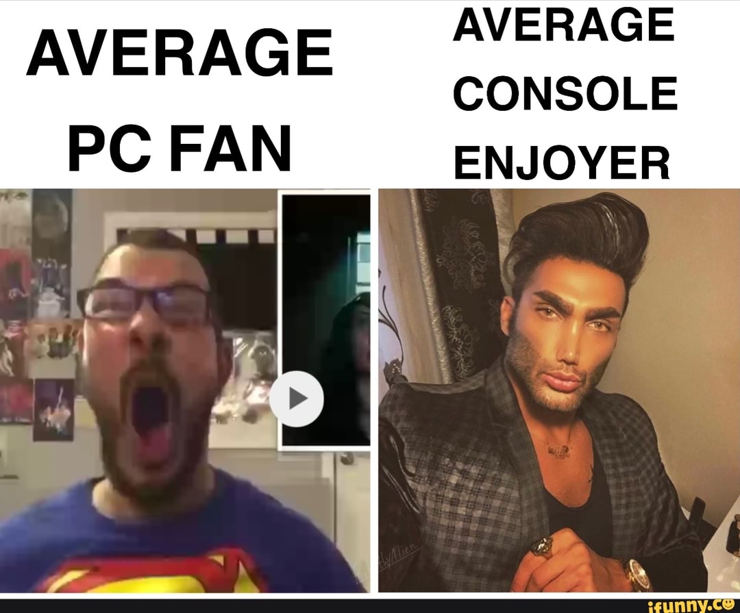 AVERAGE AVERAGE CONSOLE PC FAN ENJOYER - iFunny