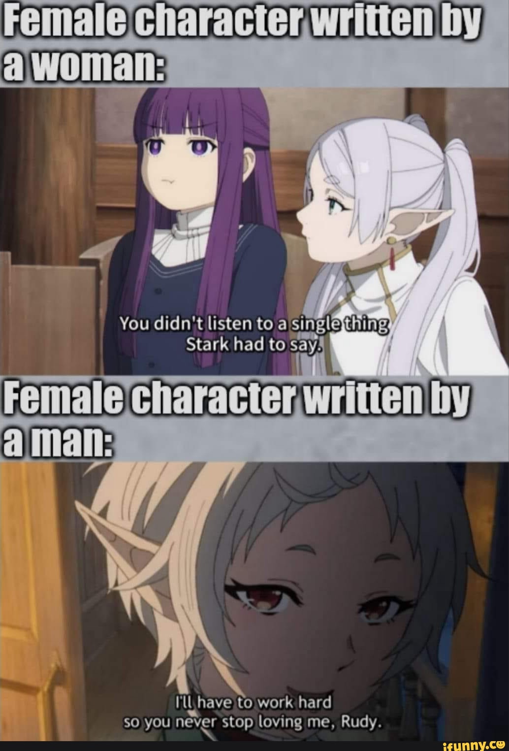Femalec character written, hy \ \ You didn't listen to asingtething ...