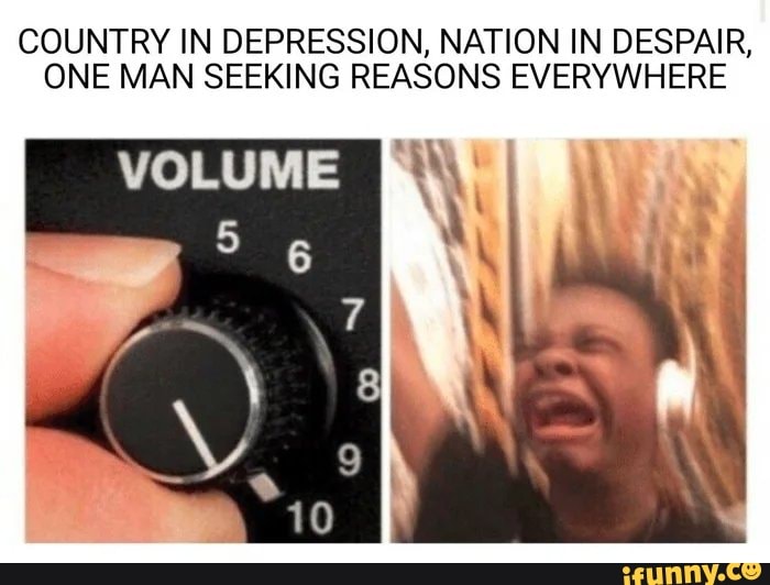 COUNTRY IN DEPRESSION, NATION IN DESPAIR, ONE MAN SEEKING REASONS ...