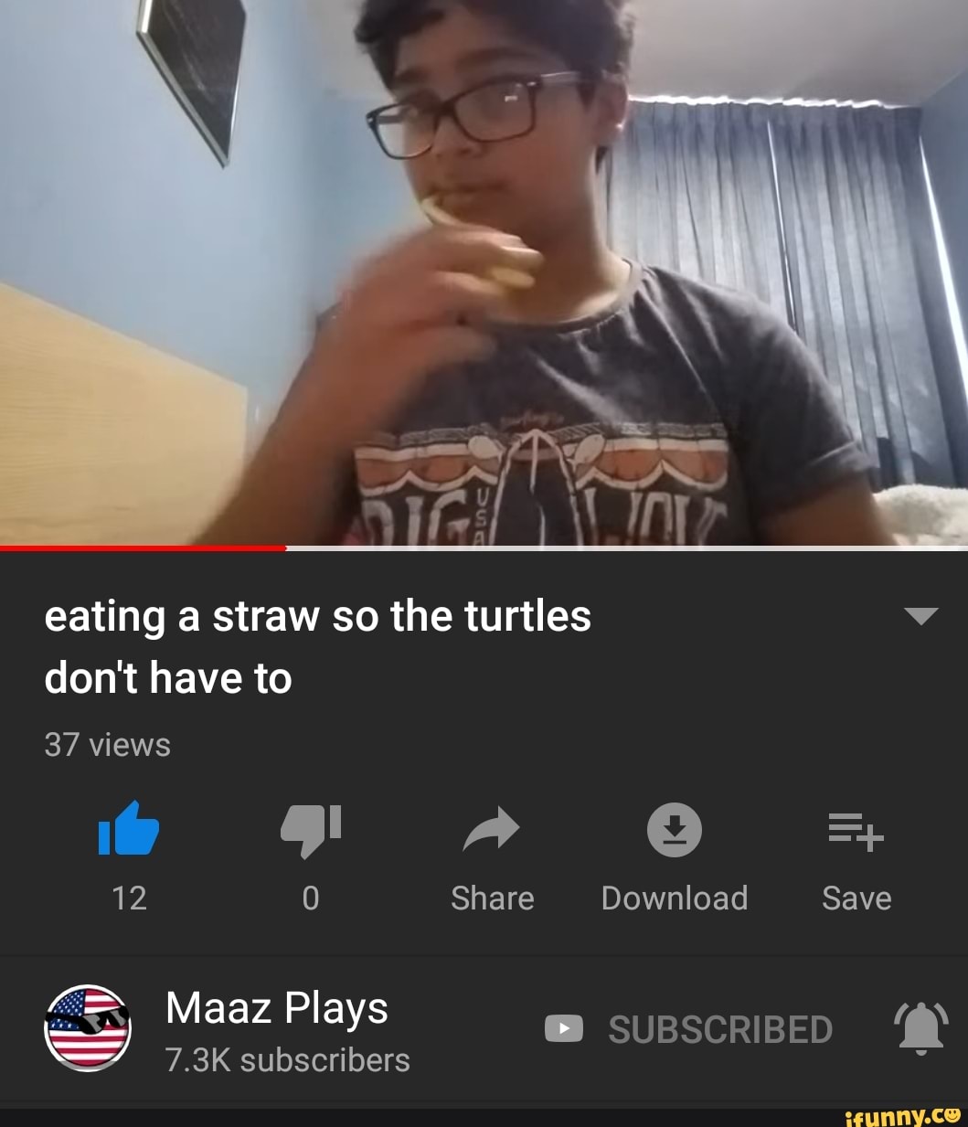 Eating a straw so the turtles v don't have to - iFunny