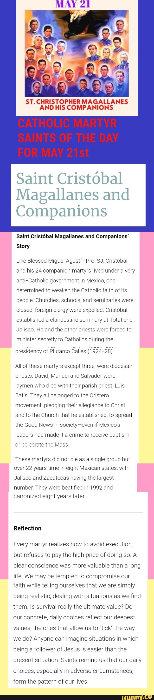 ST. CHRISTOPHER MAGALLANES AND HIS COMPANIONS Saint Cristobal ...