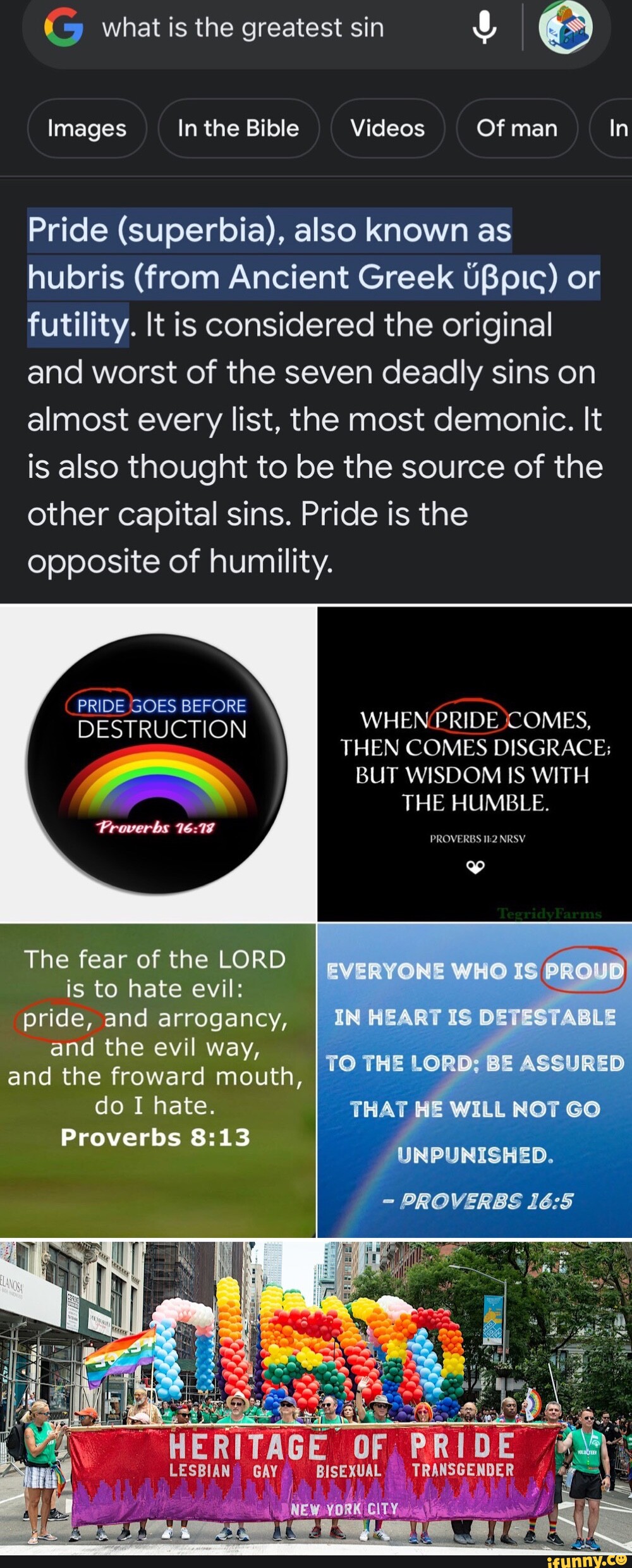 What is the greatest sin Images In the Bible Videos Of man In Pride ...