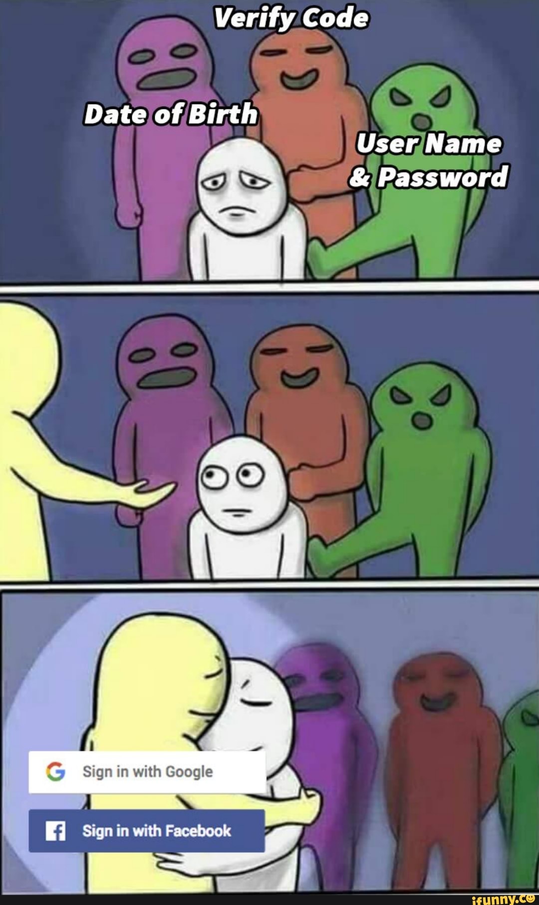 Verify Code Date of Birth User Name & Password Sign in with Google fi ...