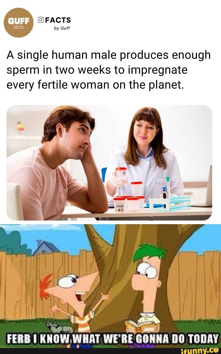 FACTS by Guff A single human male produces enough sperm in two weeks to ...