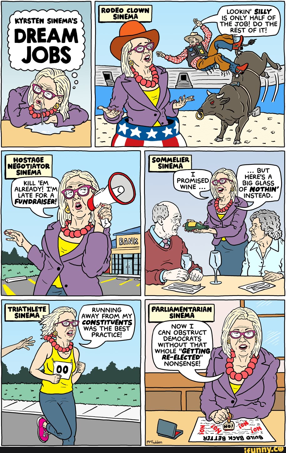 CLOWN LOOKIN' SILLY YY HALF OF KYRSTEN SINEMA'S THE REST OF IT! WINE ...