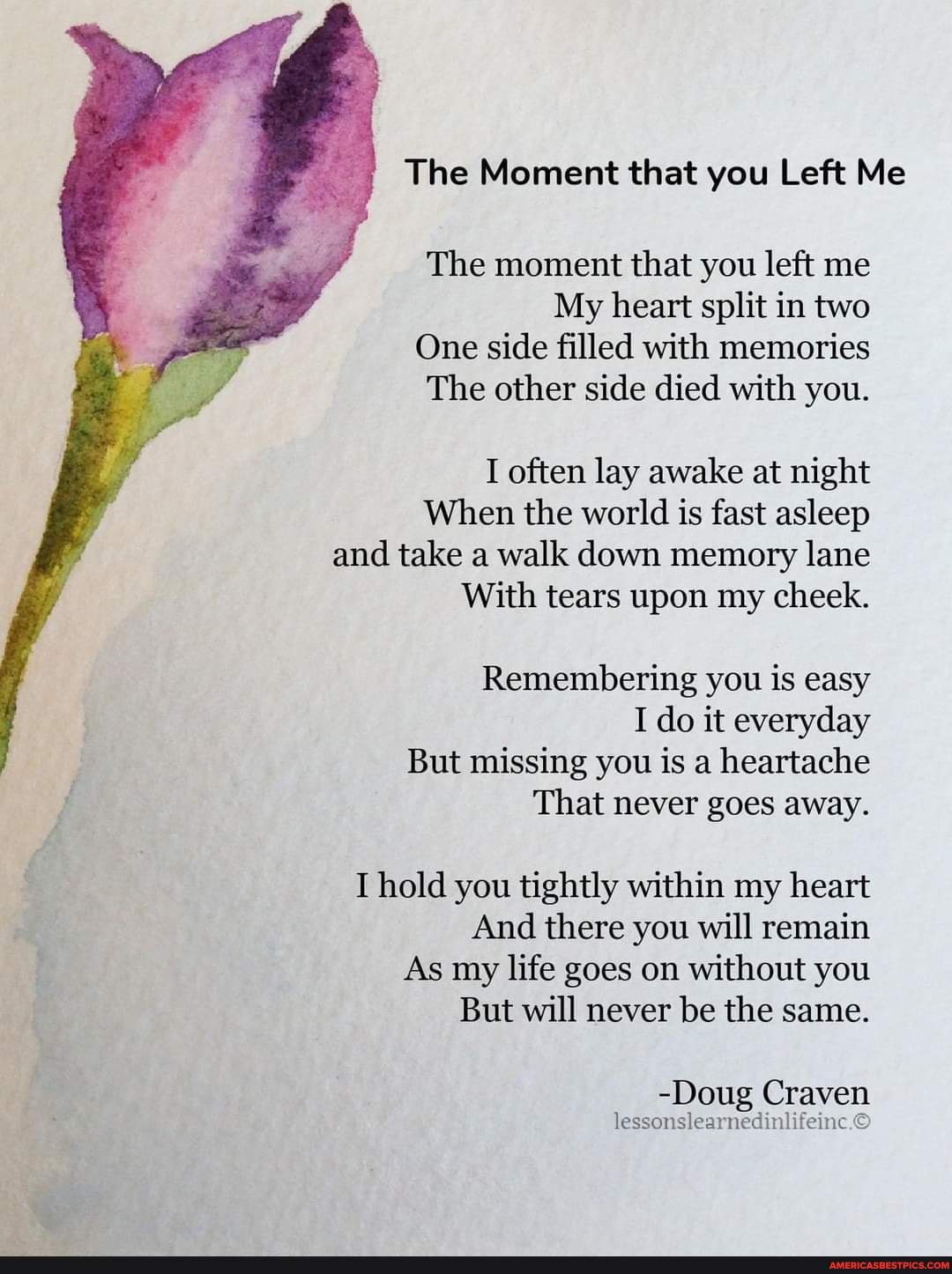 The Moment that you Left Me The moment that you left me My heart split ...