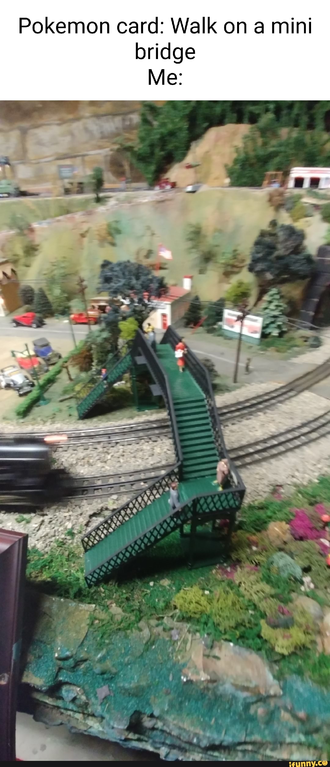 Pokemon card: Walk on a mini bridge Me: - iFunny