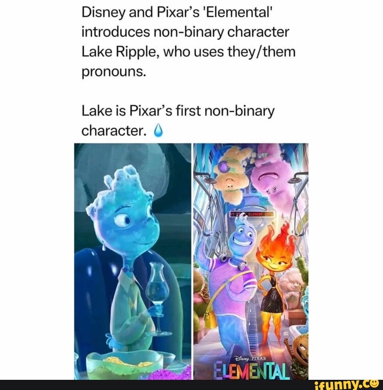 Disney and Pix 'Elemental' introduces non-binary character Lake Ripple ...