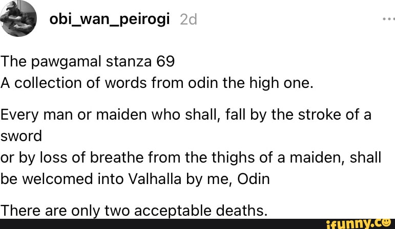 The pawgamal stanza 69 A collection of words from odin the high one ...