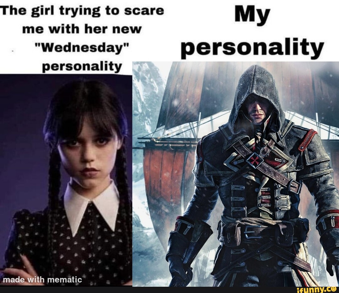 He girl trying to scare My me with her new "Wednesday" personality ...
