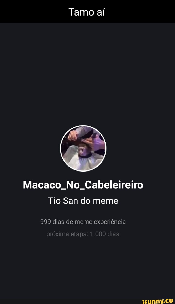 Tamo aí Macaco No Cabeleireiro Tio San do meme 999 dias de meme ...