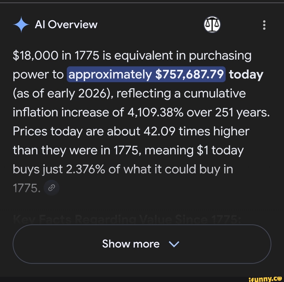 Al Overview $18,000 in 1775 is equivalent in purchasing power to ...