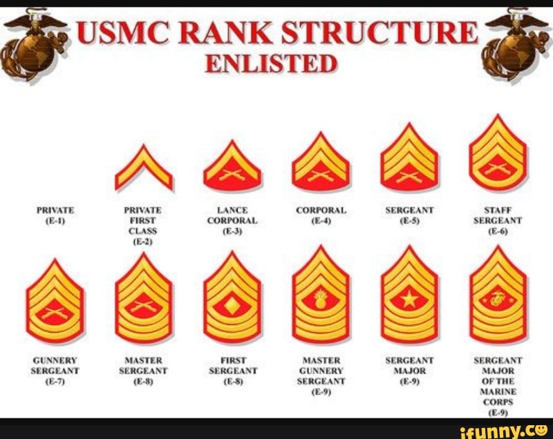 " USMC RANK STRUCTURE “ ENLISTED - )