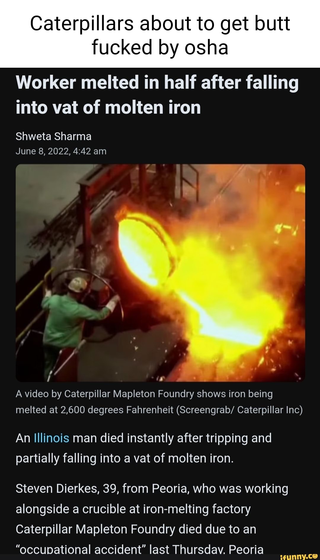 Caterpillars about to get butt fucked by osha Worker melted in half ...