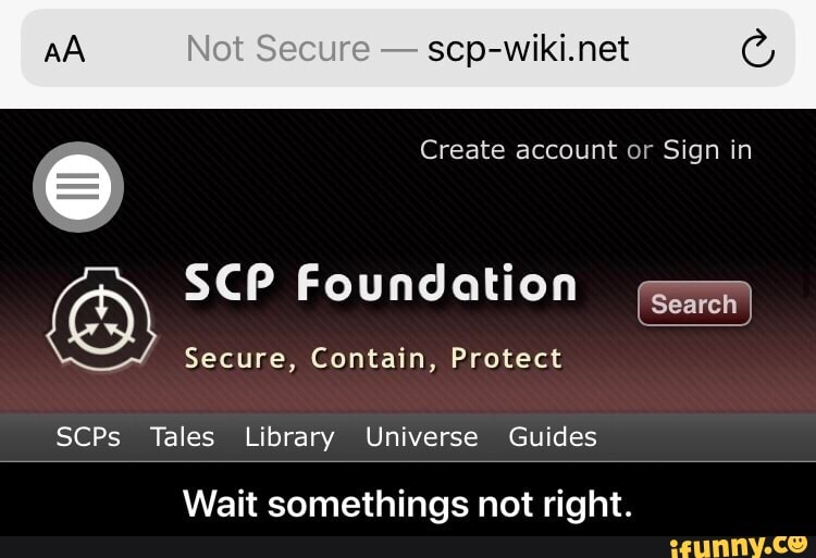 E Create account or Sign in @®) SCP Foundation Secure, Contain, Protect ...