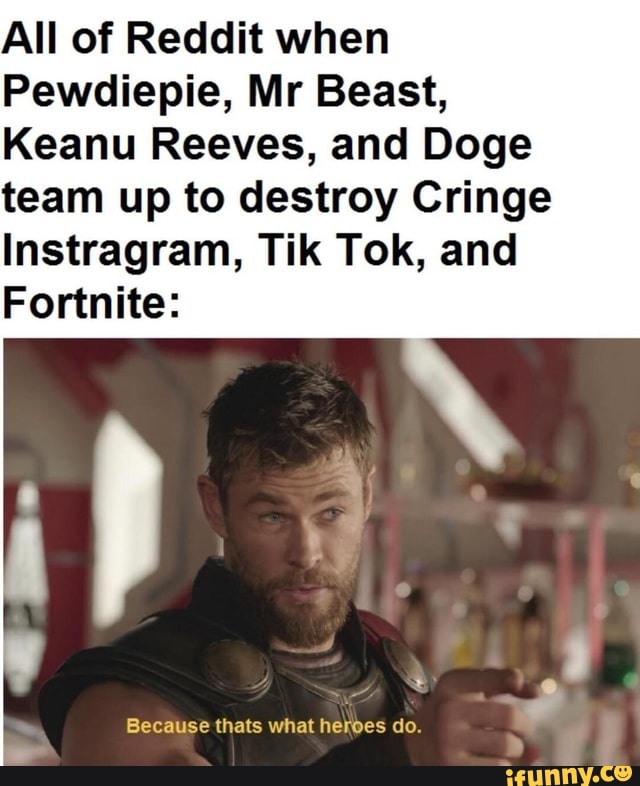 All of Reddit when Pewdiepie, Mr Beast, Keanu Reeves, and Doge team up ...