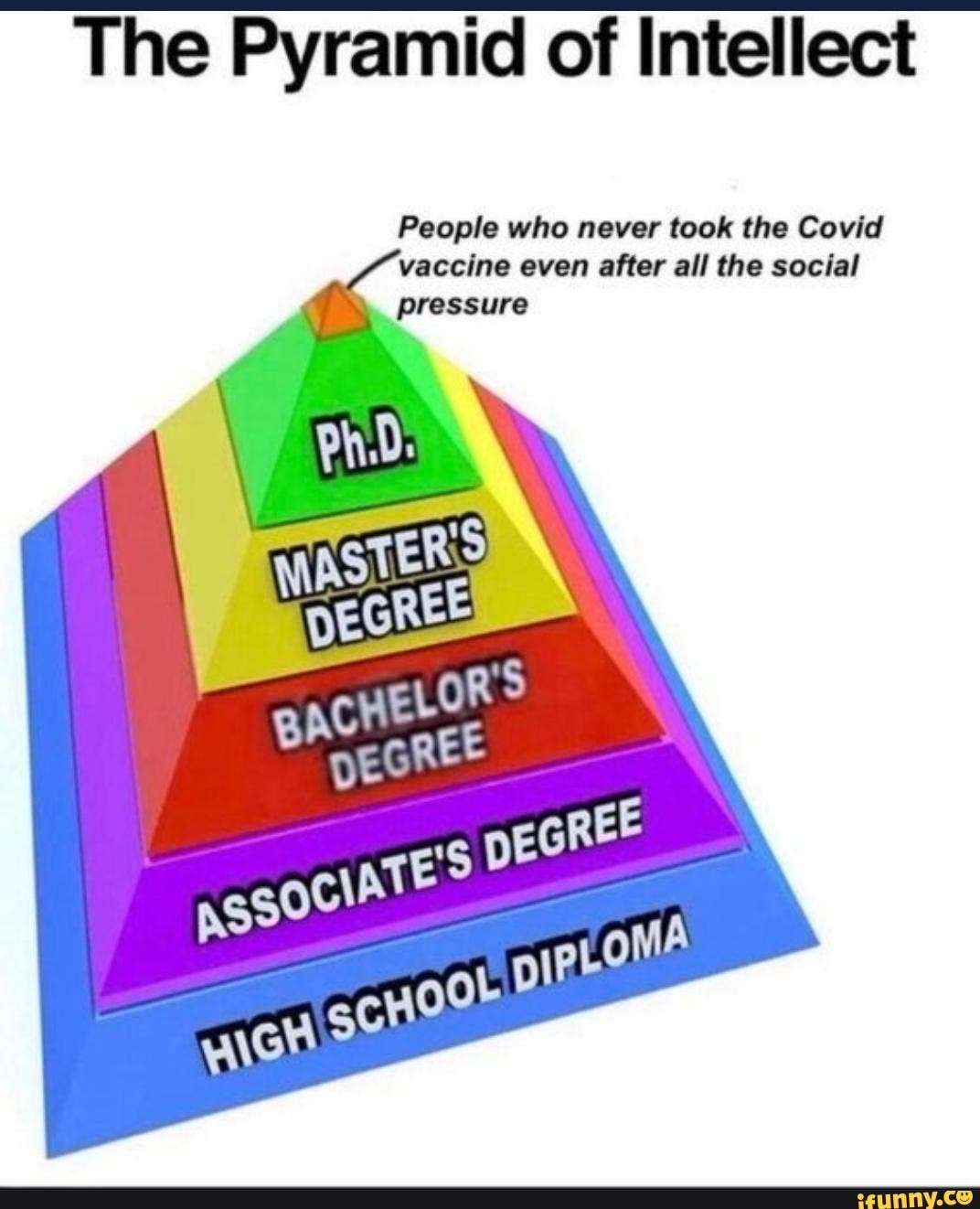 The Pyramid of Intellect People who never took the Covid vaccine even ...
