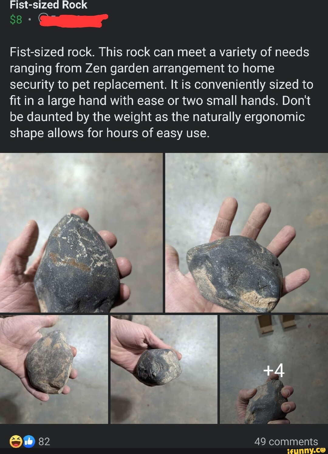 Fist-sized Rock Fist-sized rock. This rock can meet a variety of needs ...
