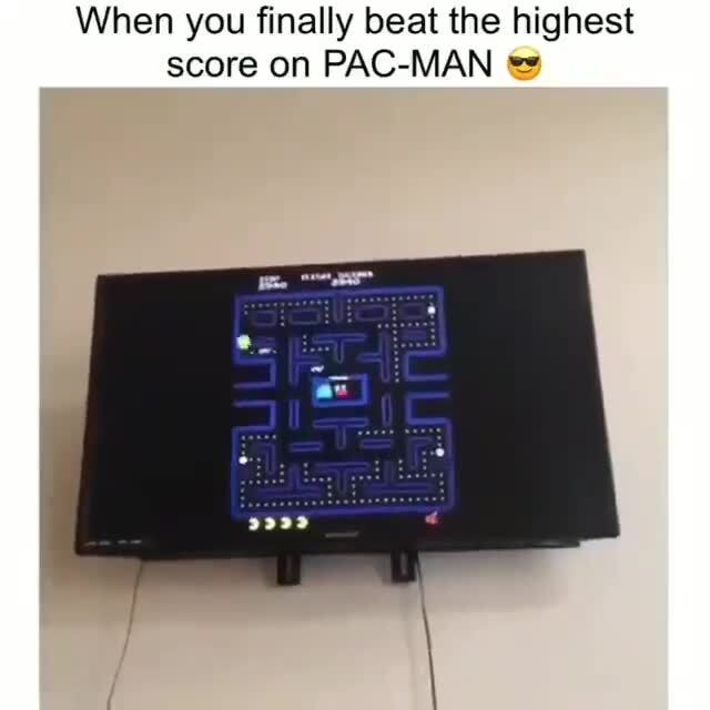 When you finally beat the highest score on PAC-MAN - )