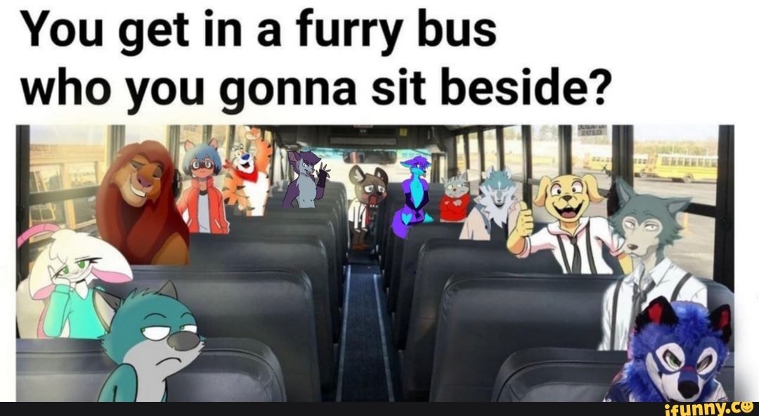 You get in a furry bus who you gonna sit beside? co - iFunny