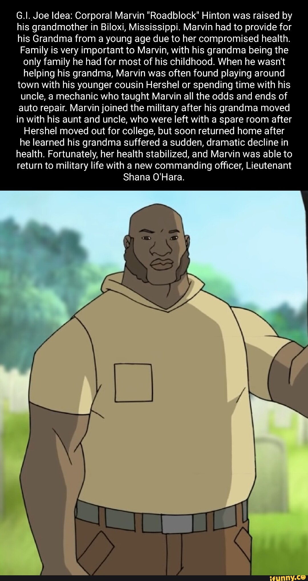 G.I. Joe Idea: Corporal Marvin "Roadblock" Hinton was raised by his ...