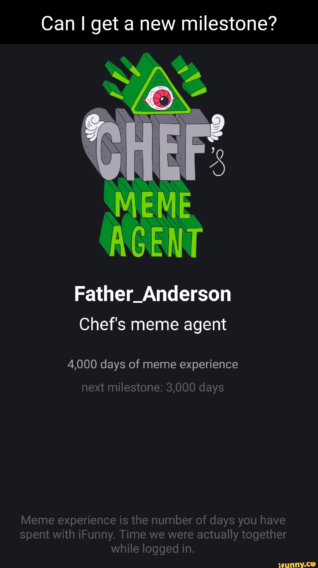 Can I get a new milestone? CHEF' MEME AGENT Father Anderson Chef's meme ...