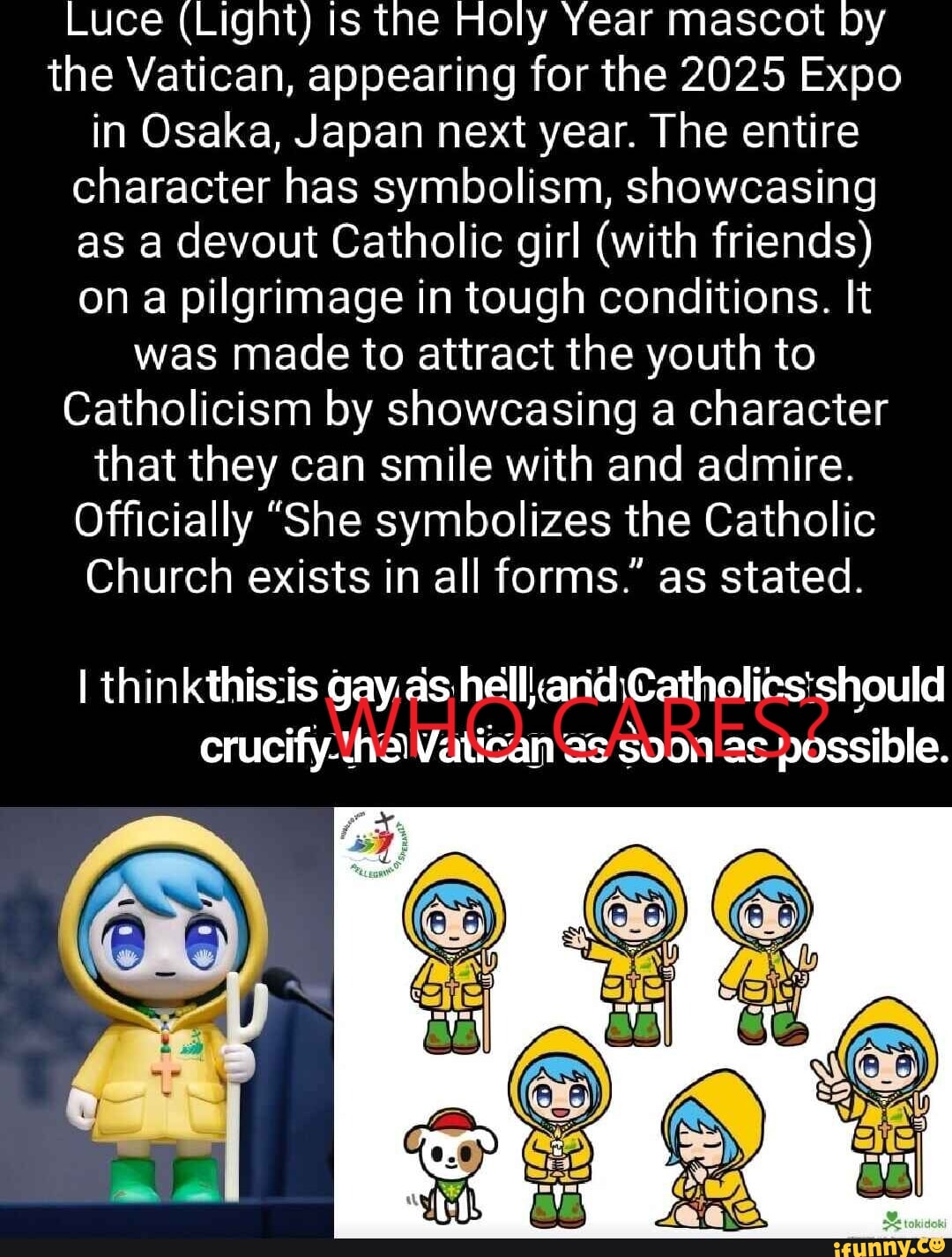 Luce (Light) is the Holy Year mascot by the Vatican, appearing for the ...