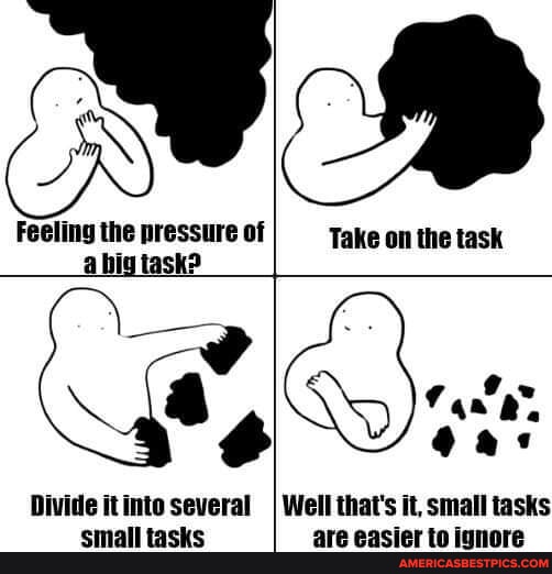 UN Feeling the pressure of a big task? Divide it into several small ...