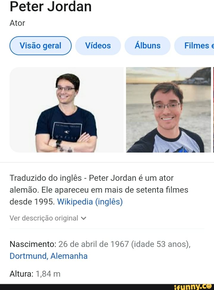 Peter Jordan Ator Visão geral Vídeos Álbuns Filmes " Traduzido do ...