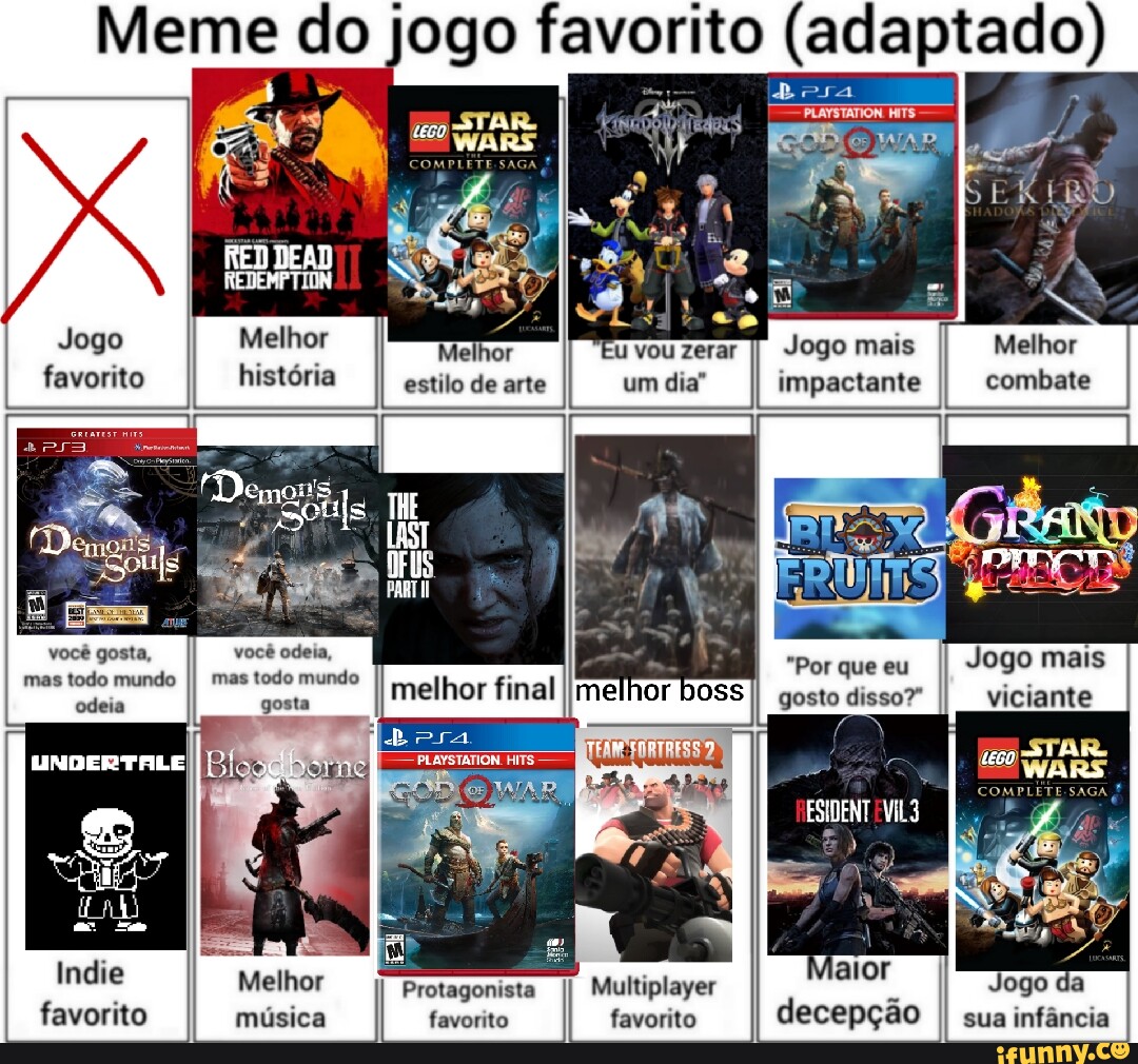 Meme do j ogo favorito (adaptado) você gosta, mas todo mundo odeia ...