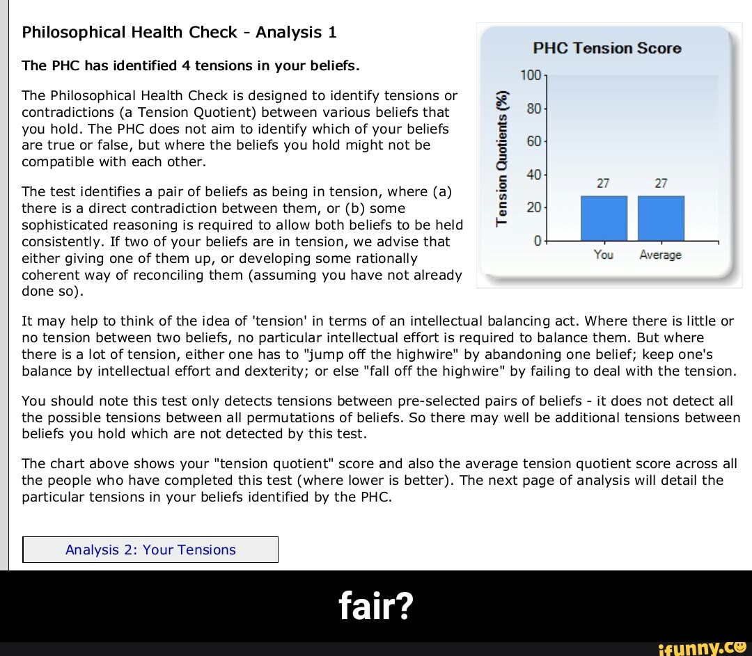 PHC Tension Score The PHC has identified 4 tensions in your beliefs ...