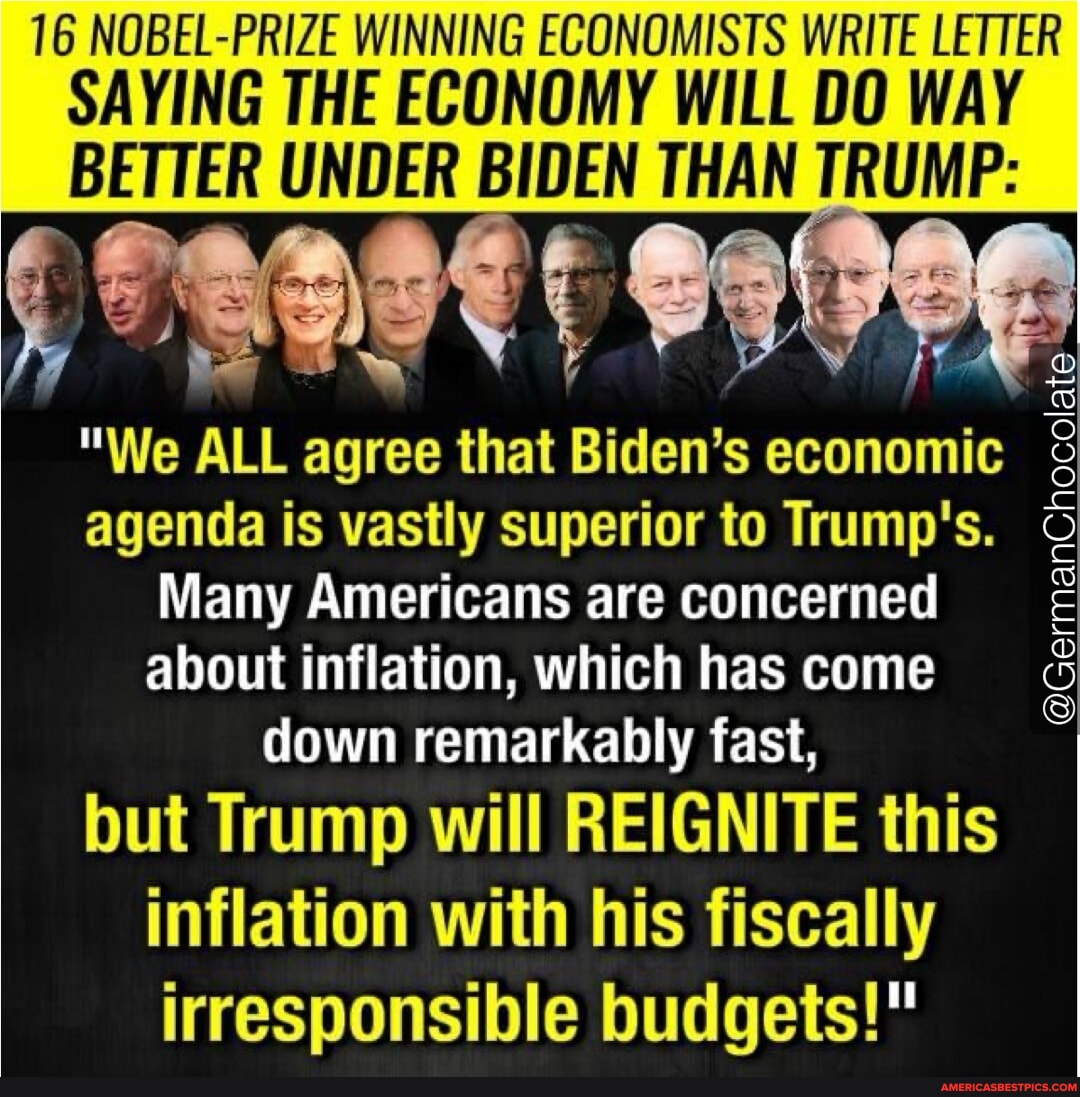 16 NOBEL-PRIZE WINNING ECONOMISTS WRITE LETTER SAYING THE ECONOMY WILL DO WAY BETTER UNDER BIDEN ...