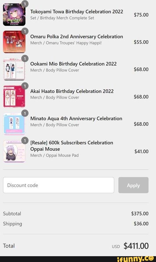 Tokoyami Towa Birthday Celebration 2022 Set / Birthday Merch Complete ...