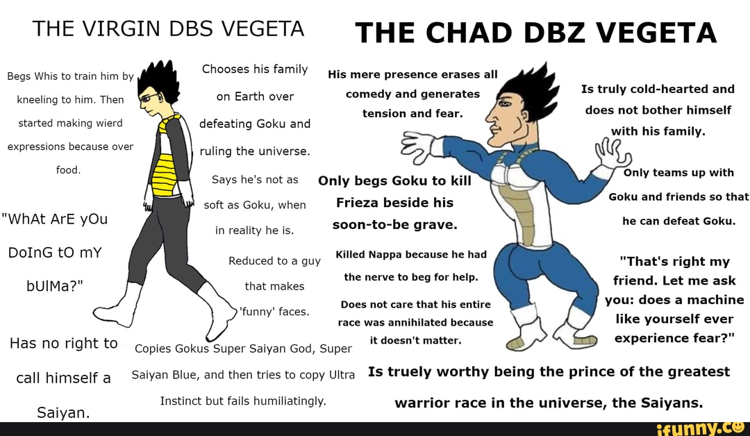 THE VIRGIN DBS VEGETA THE CHAD DBZ VEGETA Begs Whis to train him by ...