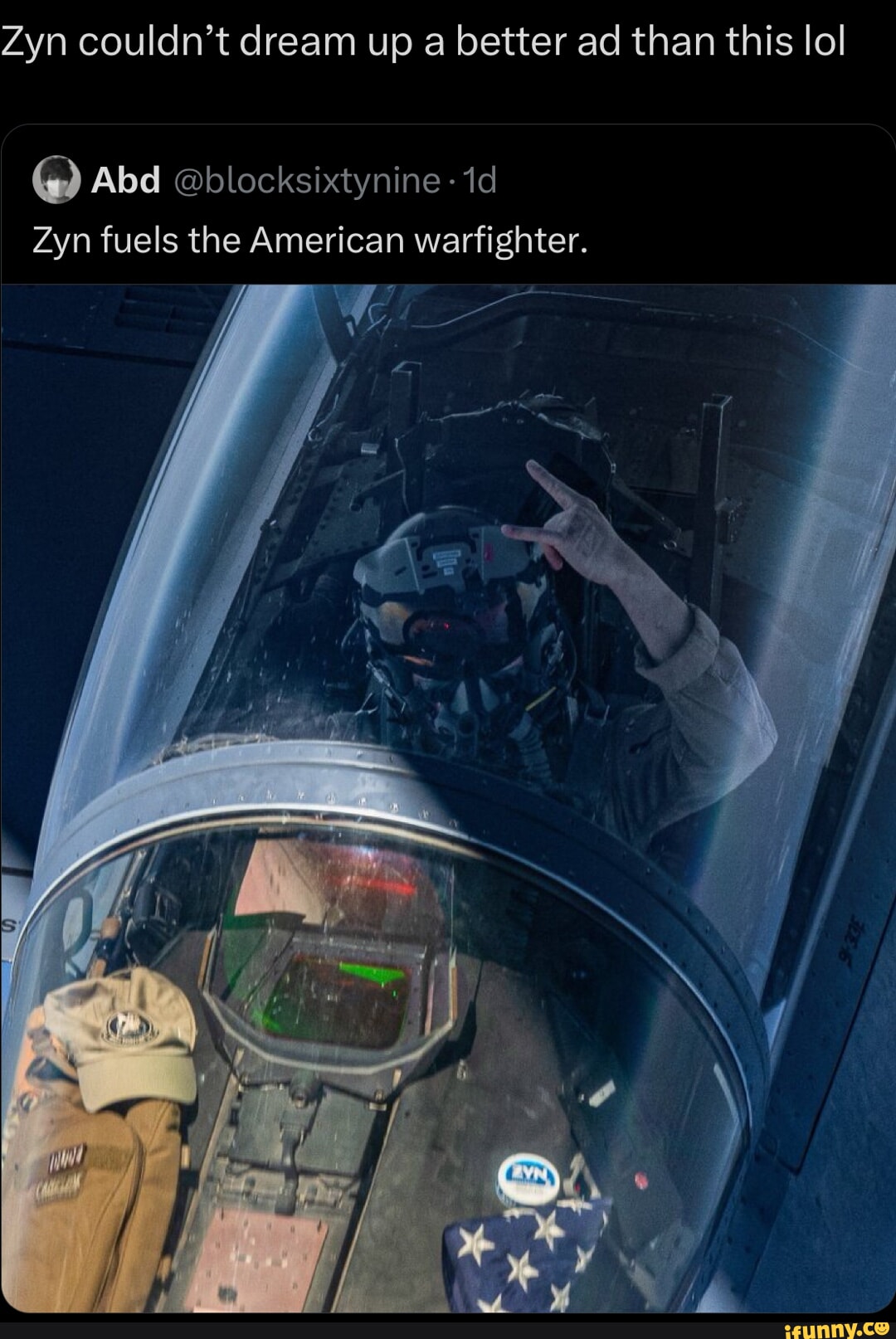 Zyn couldn't dream up a better ad than this lol Abd @blocksixtynine Zyn ...