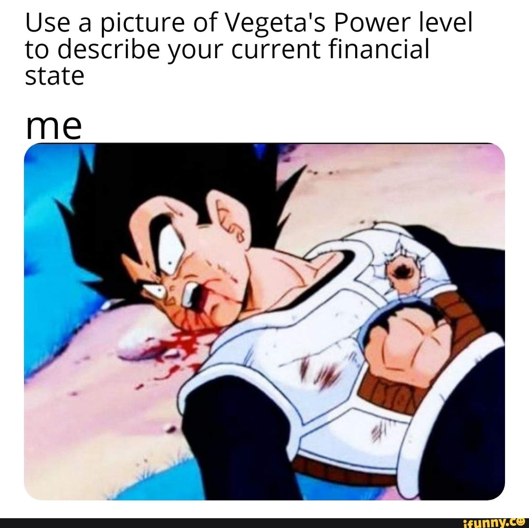 Use a picture of Vegeta's Power level to describe your current ...