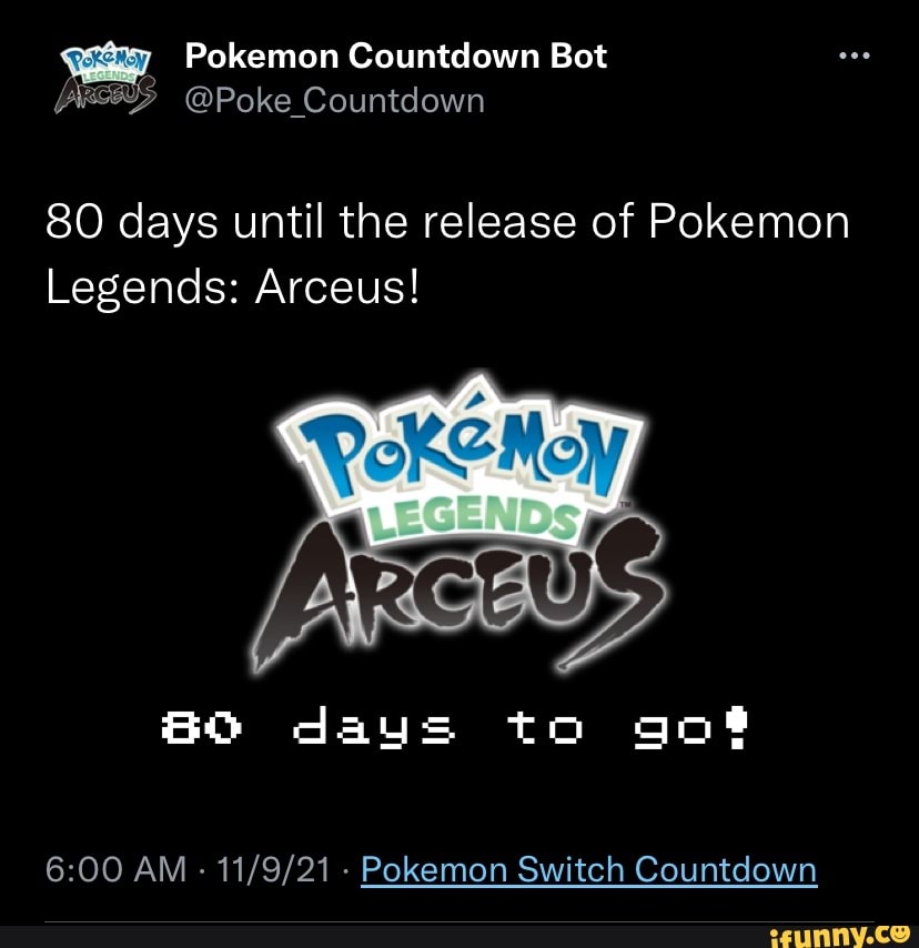 Pokemon Countdown Bot @Poke Countdown 80 days until the release of ...