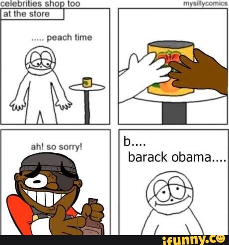 Celebrities shop too. at the store peach time barack obama ...