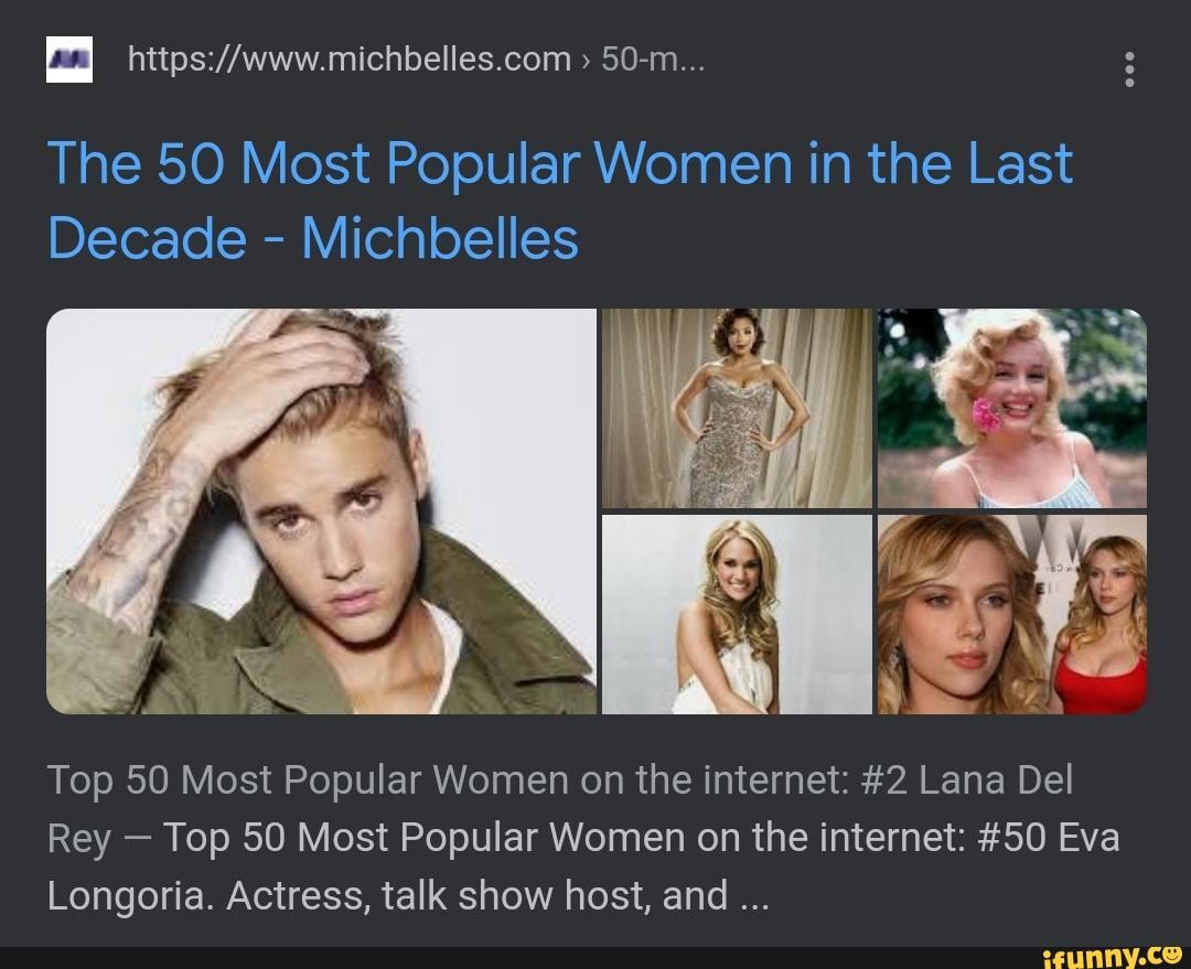 50-m... The 50 Most Popular Women in the Last Decade - Michbelles Top ...