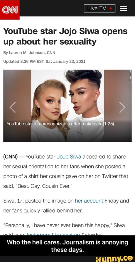 YouTube star Jojo Siwa opens up about her sexuality By Lauren M ...