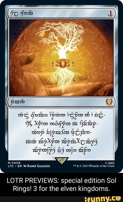 Pm mm my myt EN LOTR PREVIEWS: special edition Sol Rings! 3 for the ...