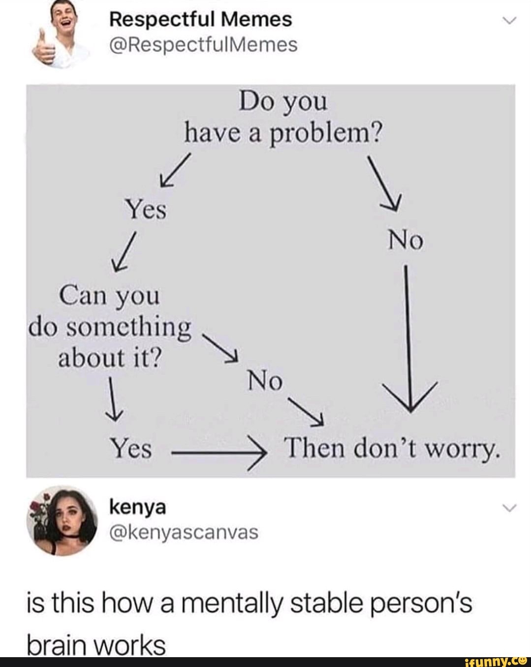 Respectful Memes @RespectfulMemes Do you have a problem? Yes No Can you ...